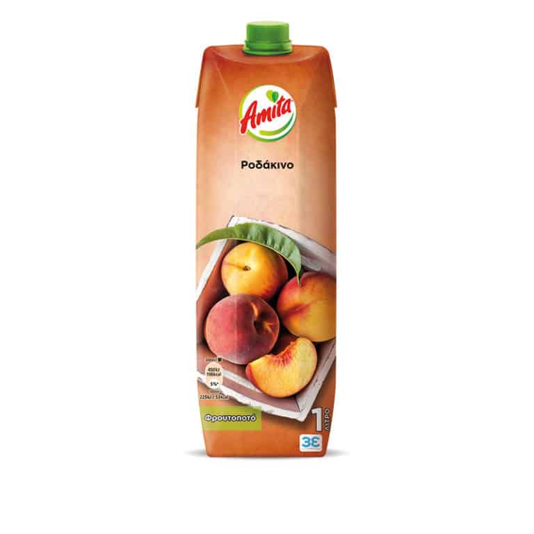 Amita-Peach Juice 1l - Greek Food Shop by Select Bakery